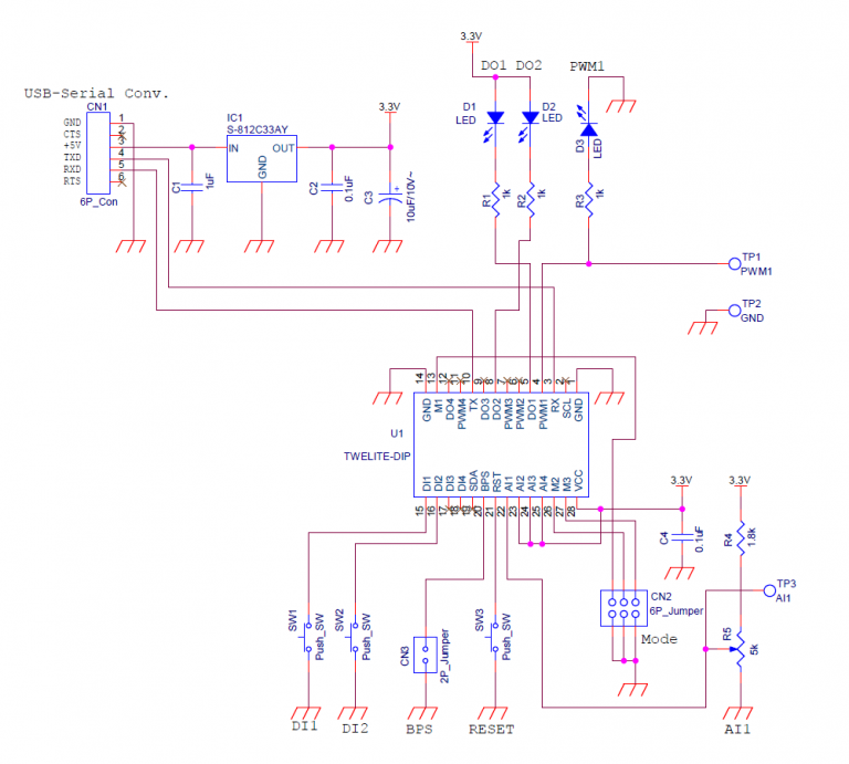 TWELITE実験回路図 | 無線モジュール.com